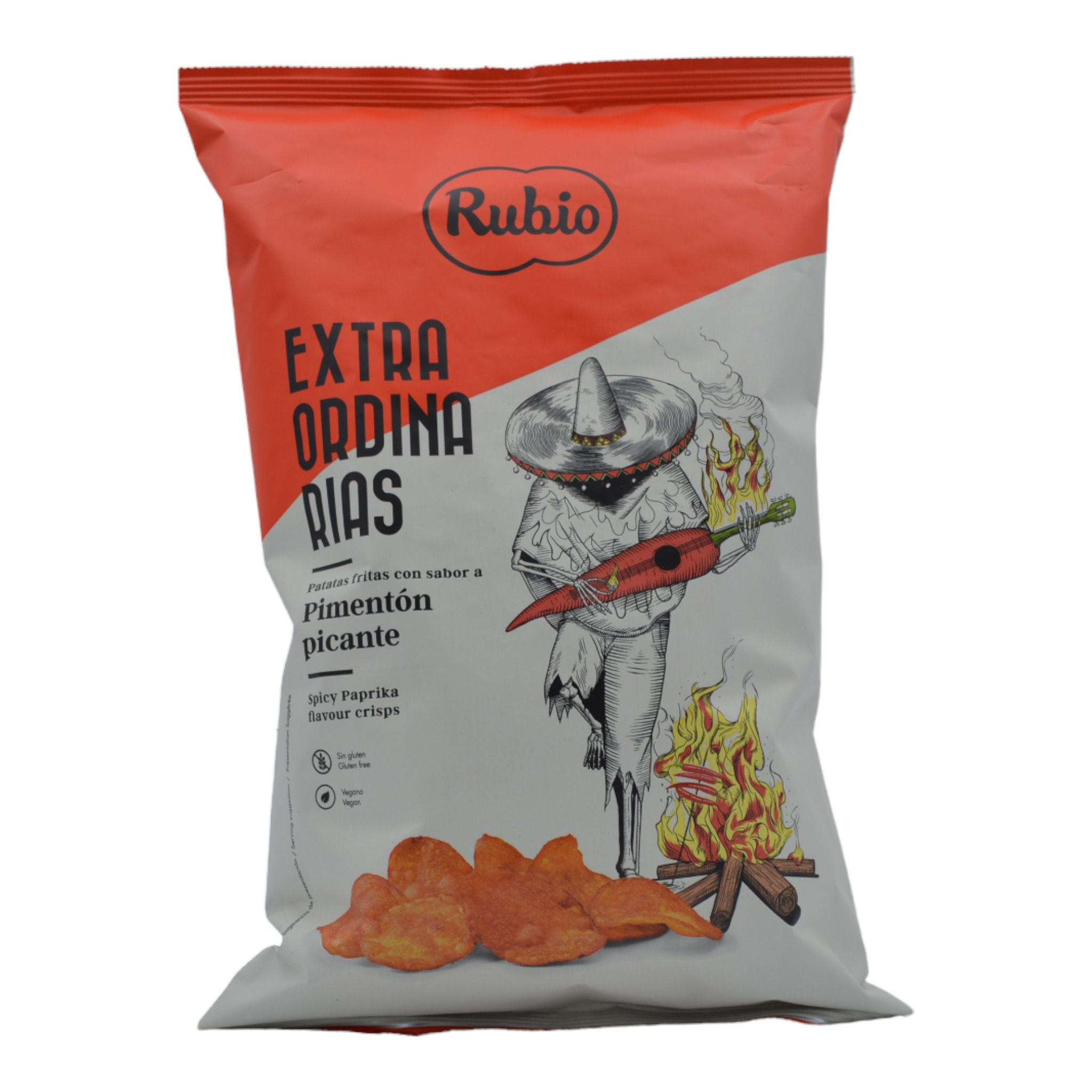 Rubio Extra Ordina Rias Pimenton Picante Spicy Paprika Flavour Crisps